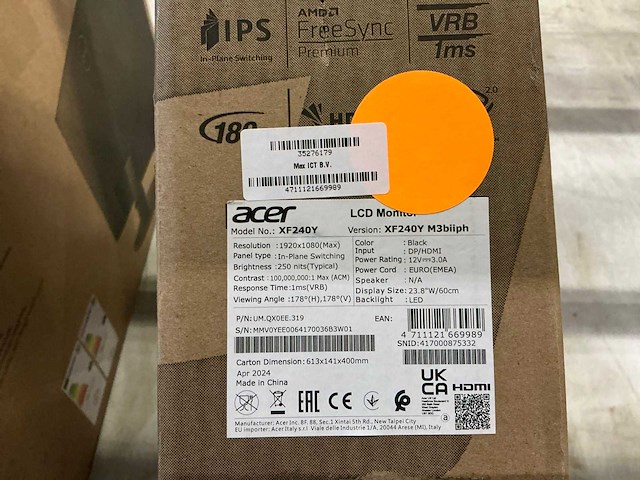 Acer nitro xf0 gaming monitor Kavel nummer: 495 - AlleVeilingen